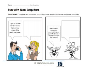 Non Sequitur Worksheets - 15 Worksheets.com