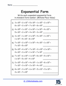 Exponential Form Worksheets - 15 Worksheets.com