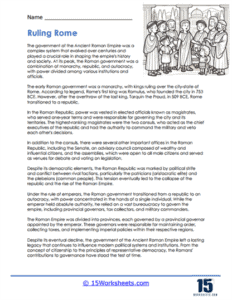 Ancient Rome Worksheets - 15 Worksheets.com
