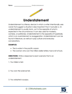 Understatement Worksheets - 15 Worksheets.com