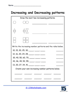 Increasing and Decreasing Patterns Worksheets - 15 Worksheets.com