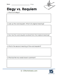 Elegy Worksheets - 15 Worksheets.com