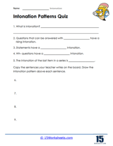 Intonation Worksheets - 15 Worksheets.com