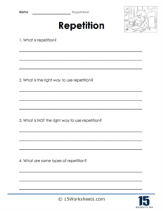 Repetition Worksheets - 15 Worksheets.com