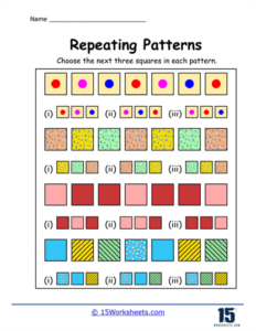 Repeating Patterns Worksheets | Sequences - 15 Worksheets.com