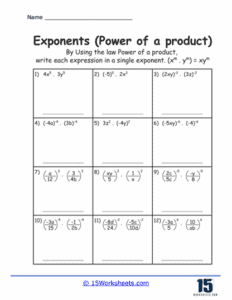 Laws of Exponents Worksheets - 15 Worksheets.com