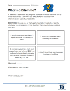 Dilemma Worksheets - 15 Worksheets.com