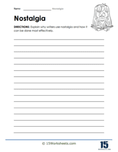 Nostalgia Worksheets - 15 Worksheets.com