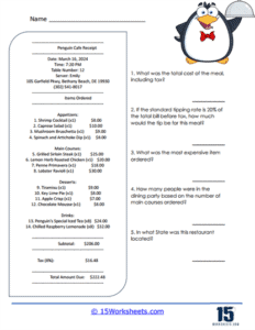 Reading a Receipt Worksheets - 15 Worksheets.com
