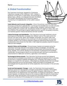 Columbian Exchange Worksheets - 15 Worksheets.com