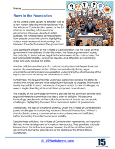 Articles of Confederation Worksheets | Civic Concepts - 15 Worksheets.com