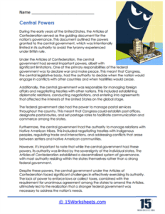 Articles of Confederation Worksheets - 15 Worksheets.com