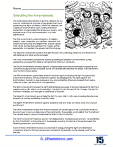 Constitutional Amendments Worksheets - 15 Worksheets.com