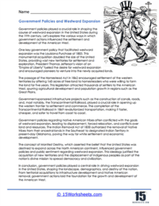Westward Expansion Worksheets | The Frontier - 15 Worksheets.com