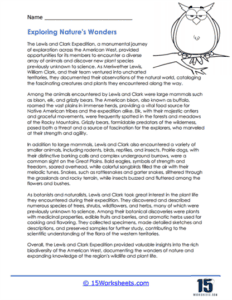 Lewis and Clark Worksheets | American Frontier - 15 Worksheets.com