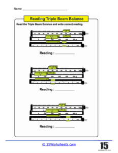 Triple Beam Balance Worksheets | Measuring - 15 Worksheets.com
