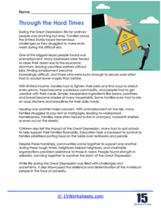 Great Depression Worksheets - 15 Worksheets.com