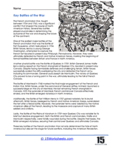 French and Indian War Worksheets - 15 Worksheets.com