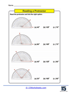 Using Protractors Worksheets - 15 Worksheets.com