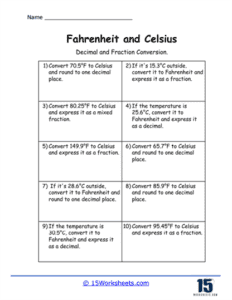 Fahrenheit & Celsius Worksheets - 15 Worksheets.com