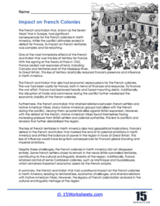 French and Indian War Worksheets - 15 Worksheets.com