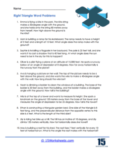Right Triangle Word Problems Worksheets - 15 Worksheets.com