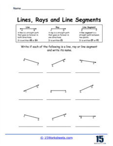 Lines, Rays, Line Segments Worksheets - 15 Worksheets.com
