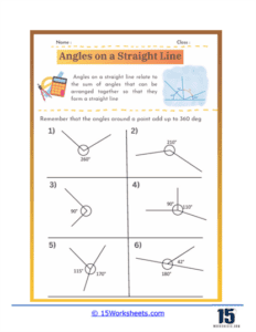 Angles on a Straight Line Worksheets - 15 Worksheets.com