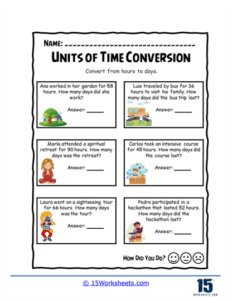 Units of Time Conversion Worksheets - 15 Worksheets.com