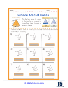 Surface Area of Cones Worksheets - 15 Worksheets.com