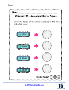 Analog and Digital Clocks Worksheets - 15 Worksheets.com