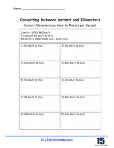 Converting Meters and Kilometers Worksheets - 15 Worksheets.com