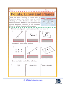 Points, Lines, and Planes Worksheets - 15 Worksheets.com