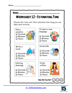 Estimating Time Worksheets - 15 Worksheets.com