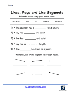 Lines, Rays, Line Segments Worksheets - 15 Worksheets.com