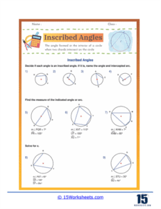 Inscribed Angles Worksheets - 15 Worksheets.com