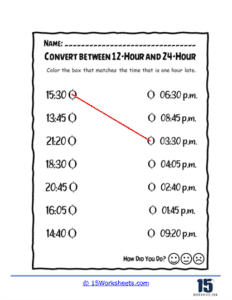 Convert Between 12-Hour and 24-Hour Worksheets - 15 Worksheets.com