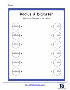 Radius and Diameter Worksheets | Circle Measures - 15 Worksheets.com