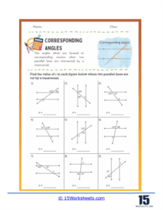 Corresponding Angles Worksheets - 15 Worksheets.com