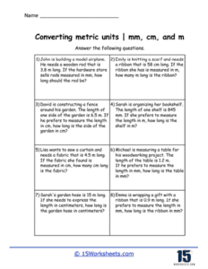 Converting Metric Unit of Length Worksheets - 15 Worksheets.com