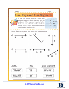 Lines, Rays, Line Segments Worksheets - 15 Worksheets.com