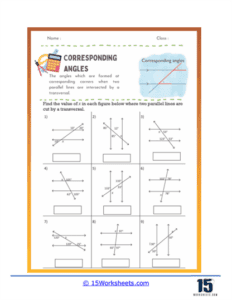 Corresponding Angles Worksheets - 15 Worksheets.com
