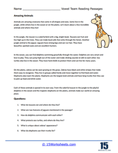 Vowel Team Reading Passages