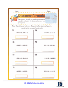 Distance Formula Worksheets - 15 Worksheets.com