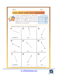 Lines, Rays, Line Segments Worksheets - 15 Worksheets.com
