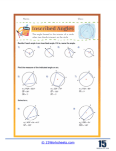 Inscribed Angles Worksheets - 15 Worksheets.com