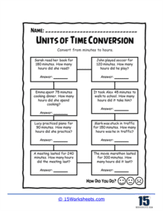 Units of Time Conversion Worksheets - 15 Worksheets.com