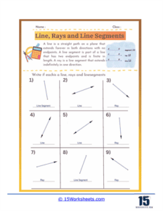 Lines, Rays, Line Segments Worksheets - 15 Worksheets.com