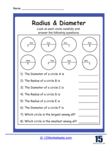 Radius and Diameter Worksheets | Circle Measures - 15 Worksheets.com