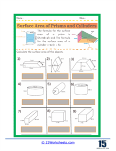 Surface Area of Prisms and Cylinders Worksheets - 15 Worksheets.com